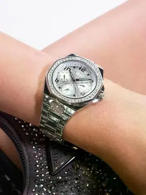 Guess Ladies Crystal-embellished Watch - Silver