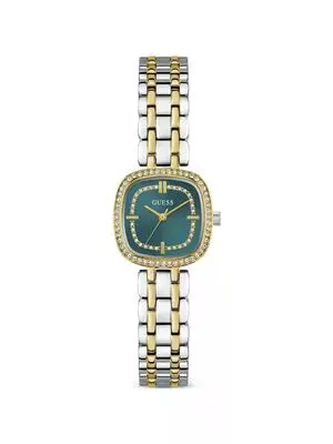 Guess Hazel 25mm Watch With Crystal-embellished Bezel - Green