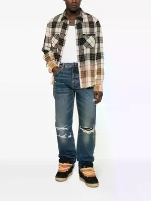Amiri Logo-patch Ripped Detailing Straight-leg Jeans