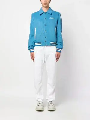 Amiri Bones Appliqué Wool-blend Bomber Jacket