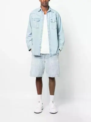 Amiri Jacquard Snap-off Denim Shorts