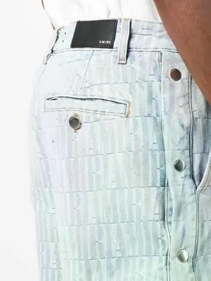 Amiri Jacquard Snap-off Denim Shorts