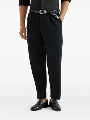 Brunello Cucinelli Tailored Cotton Trousers - Black
