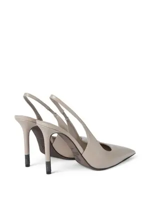 Brunello Cucinelli Leather Slingback Pumps