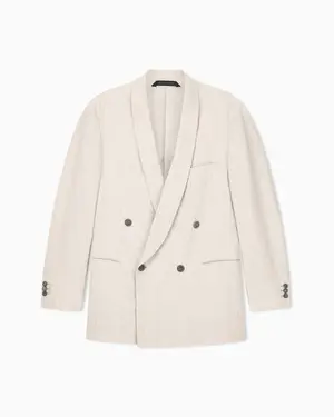 Giorgio Armani Archivio Ss1990 Double-breasted Shawl Lapel Jacket - Beige