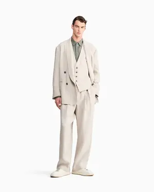 Giorgio Armani Archivio Ss1990 Double-breasted Shawl Lapel Jacket - Beige