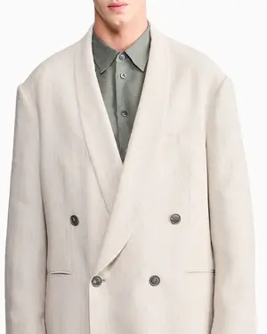 Giorgio Armani Archivio Ss1990 Double-breasted Shawl Lapel Jacket - Beige