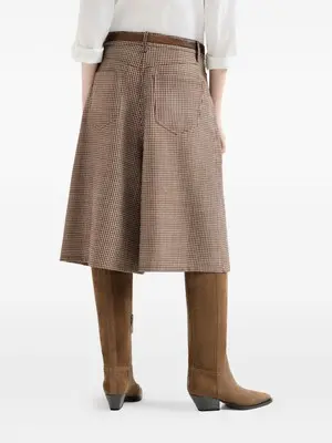 Brunello Cucinelli Houndstooth Cotton Bermuda Shorts - Brown