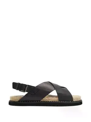CastaÑer Tiago Crossover-strap Leather Sandals - Brown