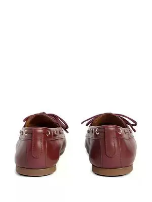 Tommy Hilfiger Burgundy Leather Lace-up Loafers