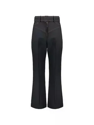 ELLERY Belted Contrast-stitch Trousers