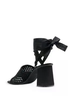 Miu Miu Crochet-knit Tie-fastening Heeled Sandals