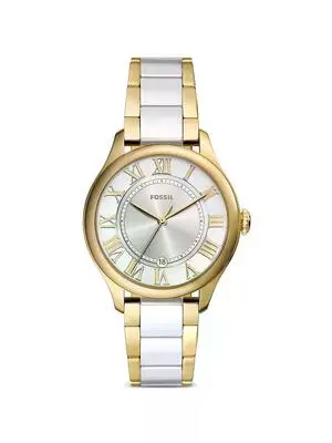 Fossil Gilmore Three-hand Date 36mm Watch With Link Bracelet - Silver