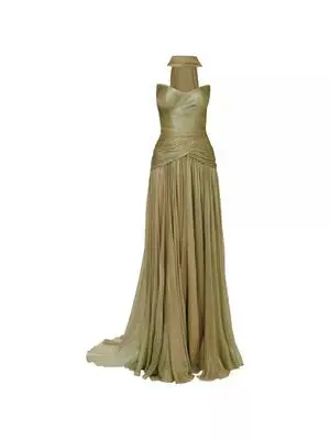 IRIS SERBAN Linda Ruched Maxi Gown