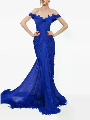IRIS SERBAN Eleria Ruched Maxi Gown