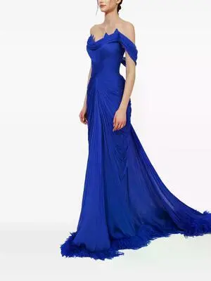 IRIS SERBAN Eleria Ruched Maxi Gown