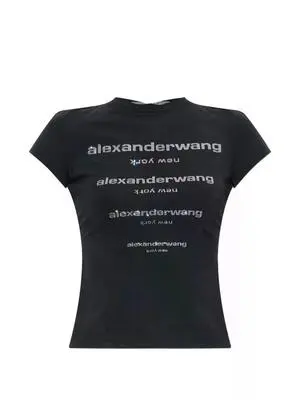 Alexander Wang Crystal-embellished Logo T-shirt