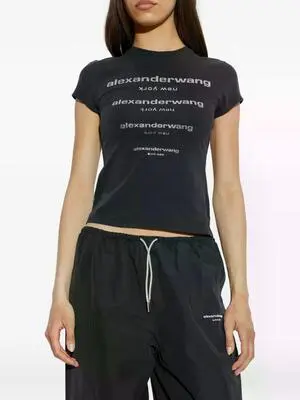 Alexander Wang Crystal-embellished Logo T-shirt