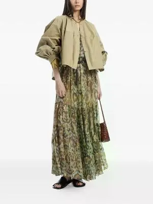 INTO THE EAST Cropped Puff-sleeve Coat