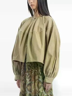 INTO THE EAST Cropped Puff-sleeve Coat