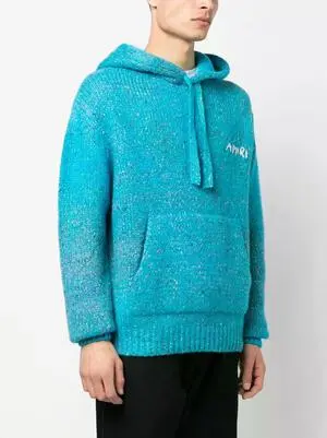 Amiri Mélange Effect Knitted Hoodie