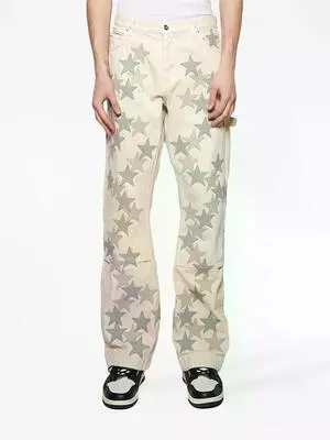 Amiri Star-print Straight-leg Trousers