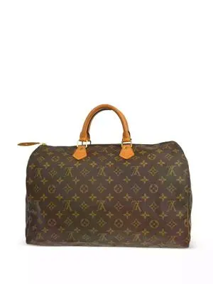LOUIS VUITTON Speedy 40 Monogram Canvas Handbag - Brown