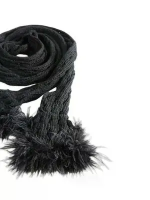 ANN DEMEULEMEESTER Cable-knit Pom-pom Scarf
