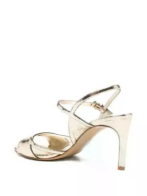 DEL CARLO Crackle-effect Crossover-strap Stiletto Sandals