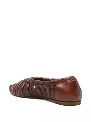 PANTANETTI Woven Leather Ballet Flats