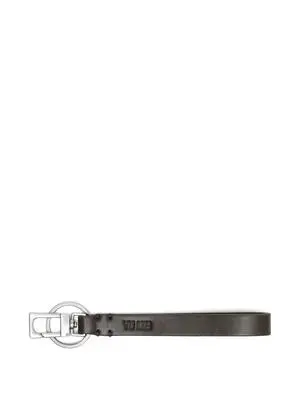YU MEI Logo-debossed Leather Key Fob - Black