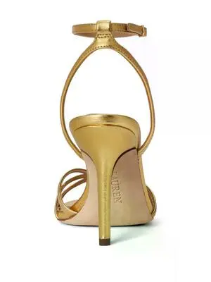 Ralph Lauren Metallic Leather Stiletto Sandals