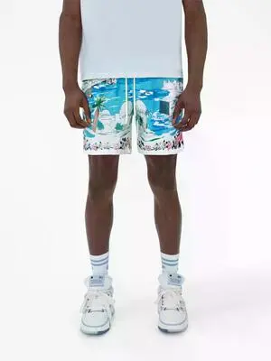 Amiri Graphic-print Swim Shorts - Blue