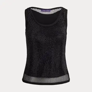 Ralph Lauren Melony Embellished Mesh Tank Top