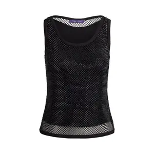 Ralph Lauren Melony Embellished Mesh Tank Top