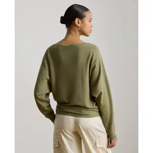 Ralph Lauren Cotton-modal Boatneck Sweater - Light Agave
