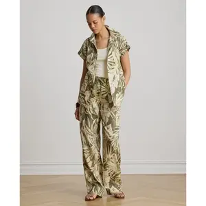 Ralph Lauren Relaxed Fit Short-sleeve Printed Linen Shirt - Olive Multi