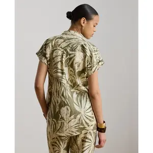 Ralph Lauren Relaxed Fit Short-sleeve Printed Linen Shirt - Olive Multi