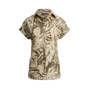 Ralph Lauren Relaxed Fit Short-sleeve Printed Linen Shirt - Olive Multi