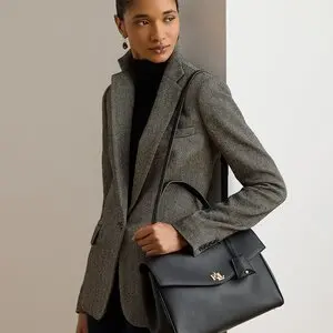 Ralph Lauren Nappa Leather Farrah Soft Satchel - Black