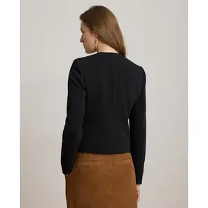 Ralph Lauren Double-breasted Sablé Crepe Jacket With Crest Buttons
