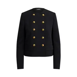 Ralph Lauren Double-breasted Sablé Crepe Jacket With Crest Buttons