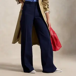 Ralph Lauren Beaton Stretch-cotton Flared Trousers - Navy