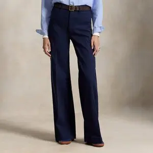 Ralph Lauren Beaton Stretch-cotton Flared Trousers - Navy