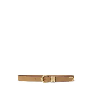 Ralph Lauren Suede Skinny Belt - Camel