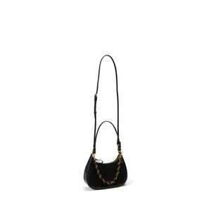 Ralph Lauren Leather Marcy Zip Shoulder Bag - Black