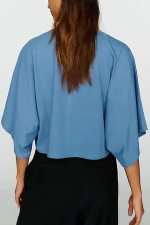 PILCRO Cotton Poncho Tee - Blue