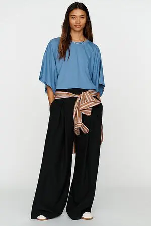 PILCRO Cotton Poncho Tee - Blue