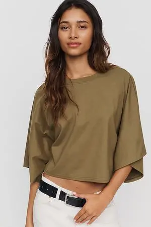 PILCRO Cotton Poncho Tee - Olive