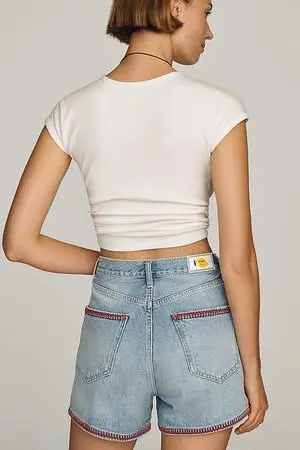 Rails X Giadzy Rancho Denim Shorts With Red Stitching Detail